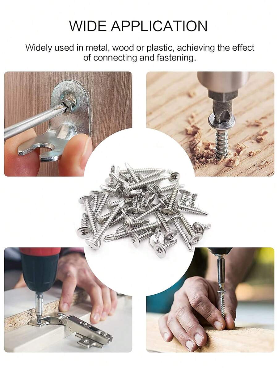 1Set(210Pcs/Set) Self-Tapping Self-Drilling Tail Screw Stainless Steel ...