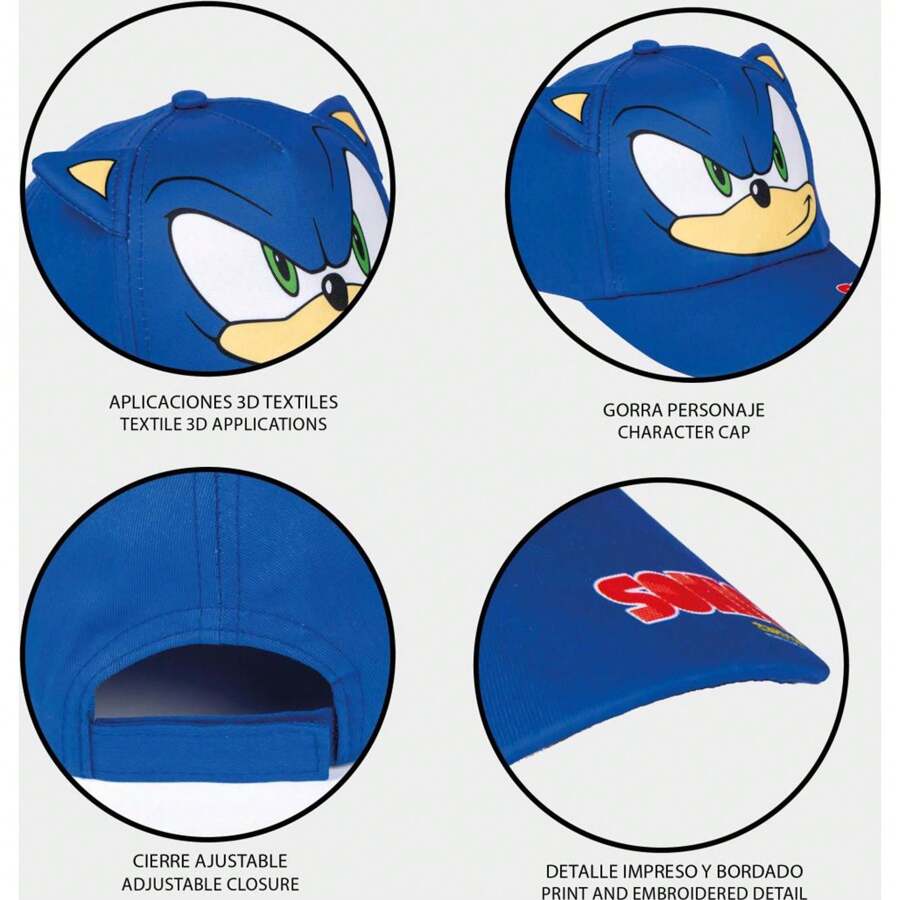 Sonic Boné Infantil Ajustável e Confortável - Modelo Premium - Design ...