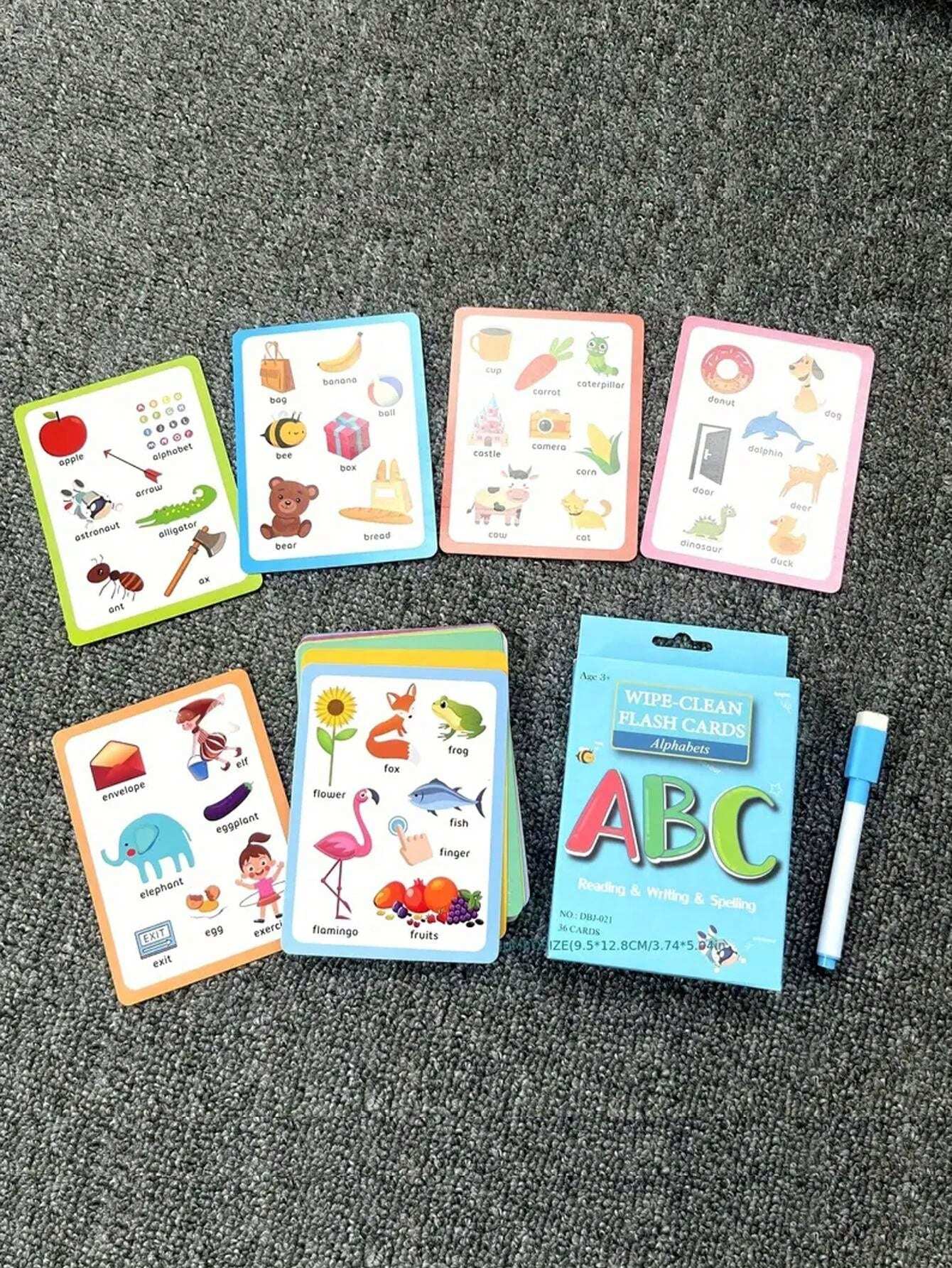 Set de 36 tarjetas didácticas + 1 bolígrafo borrable para el ...