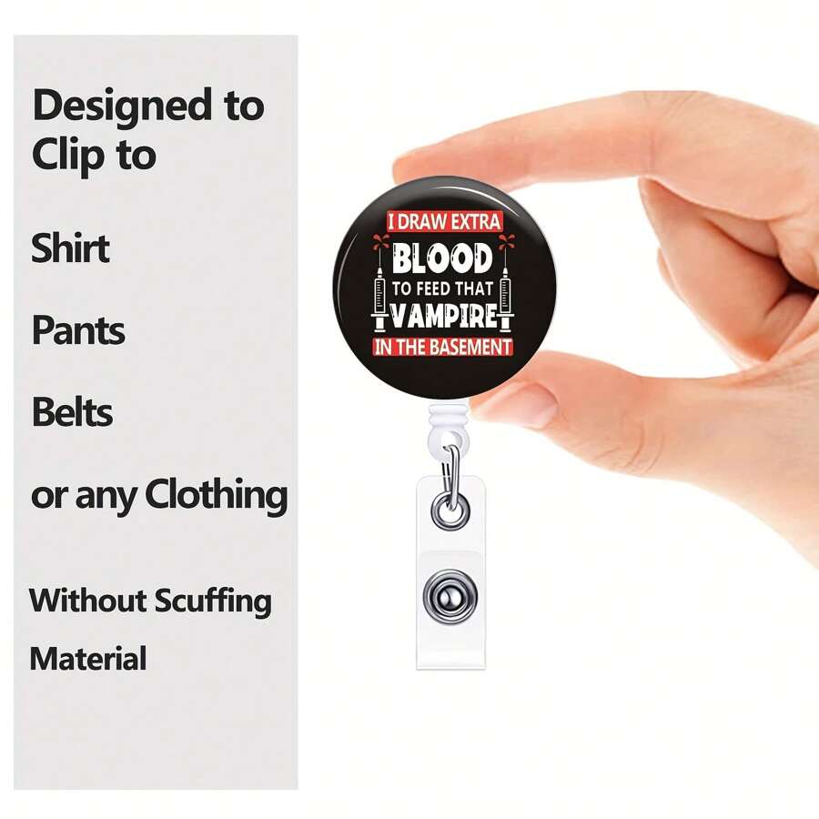 Badge Reel Retractable With Alligator Clip Funny Phlebotomist ...