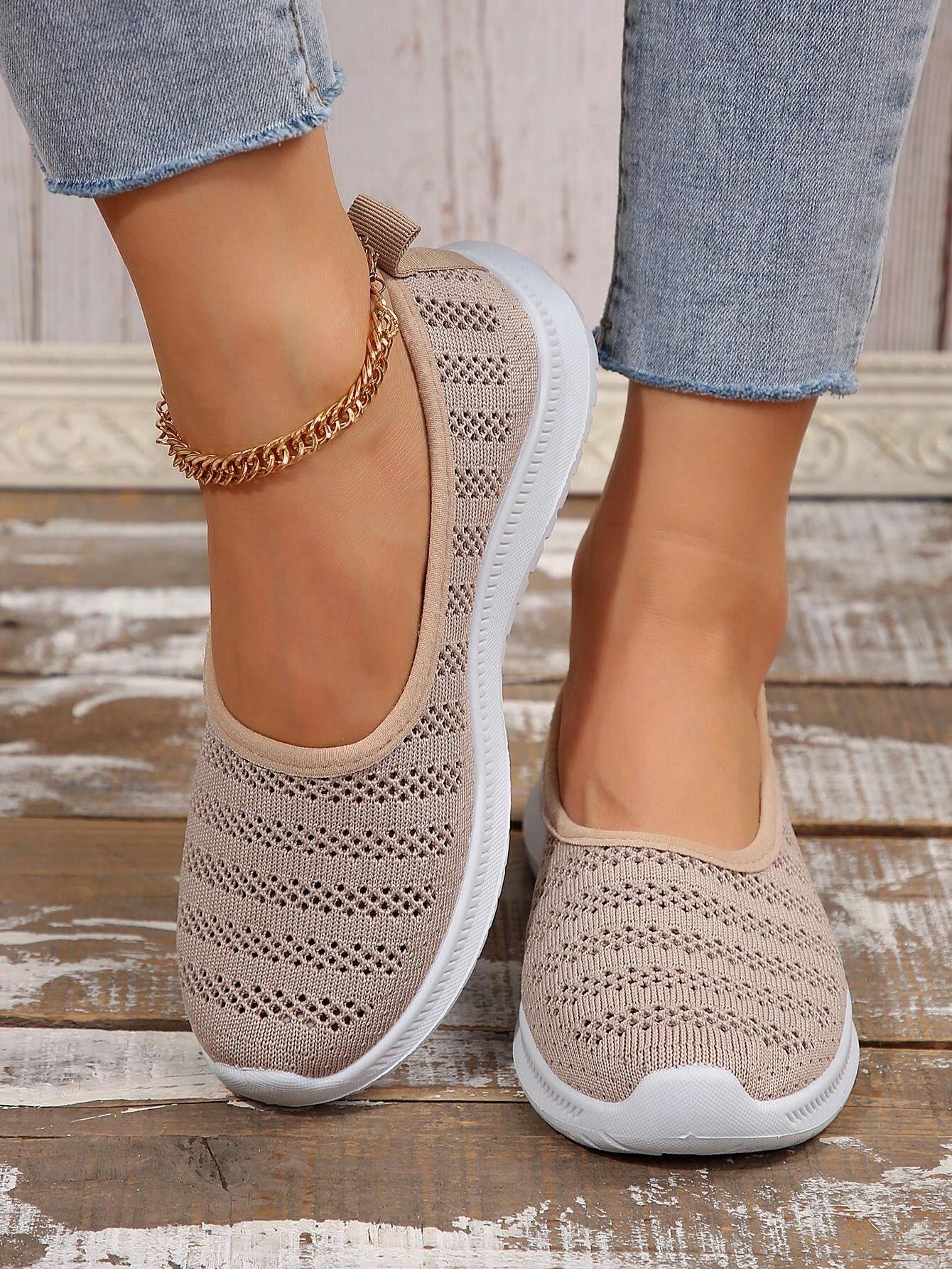 Zapatillas casuales planas para mujeres con diseño Slip-On ...