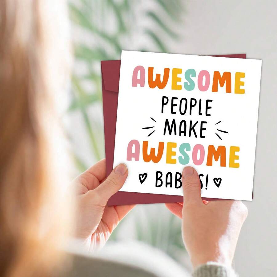 1pc Awesome People Awesome Babies Cute And Sweet Congratulations Card ...