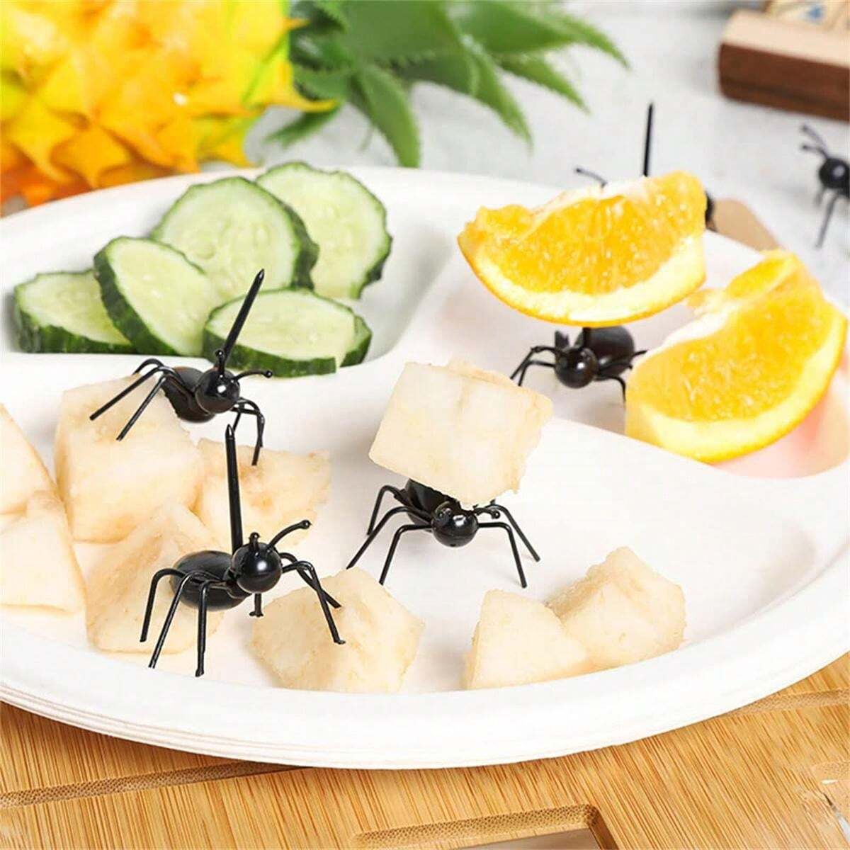 60PCS/Set Reusable Ant Toothpicks, Mini Fruit Fork, Creative Food Picks ...