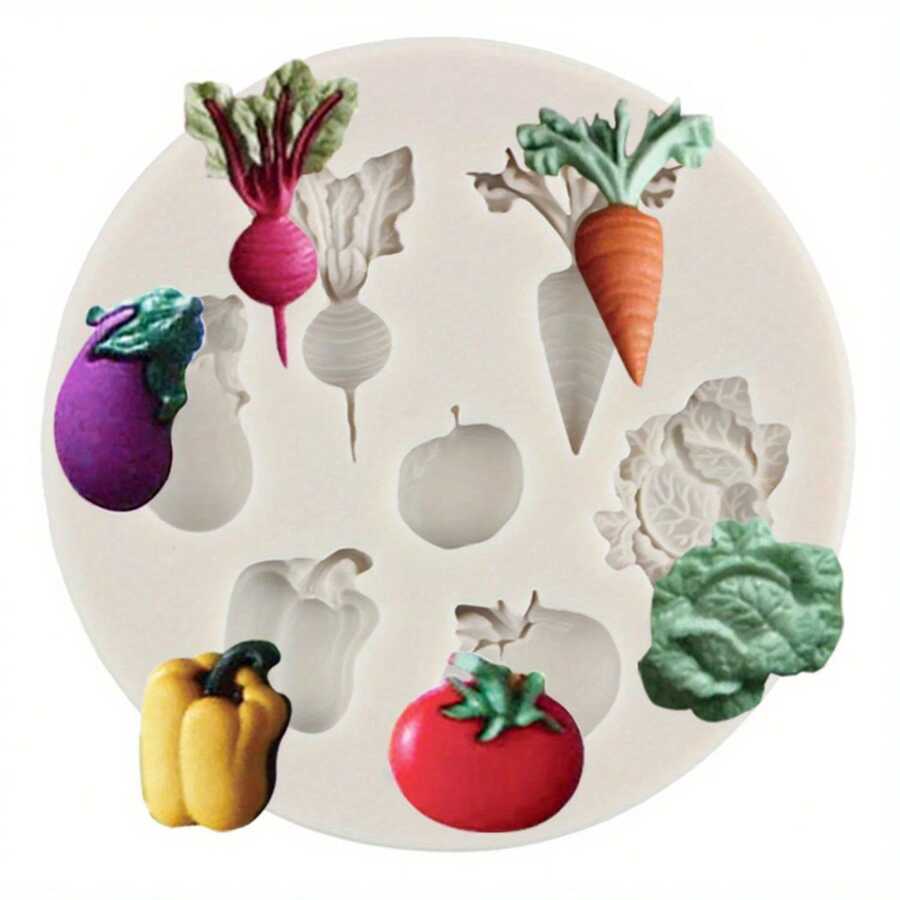 Vegetables Silicone Mold Radish Tomato Cup Topper Cabbage Fondant ...