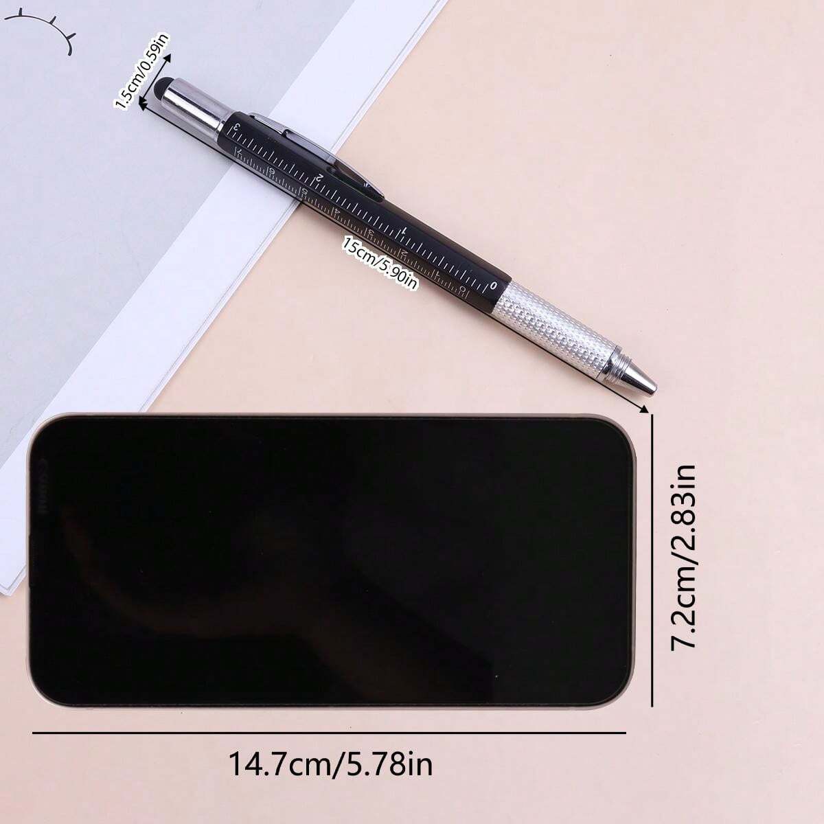 6 In 1 Multi-Functional Tool Pen With Bubble Level, Ruler, Touchscreen ...