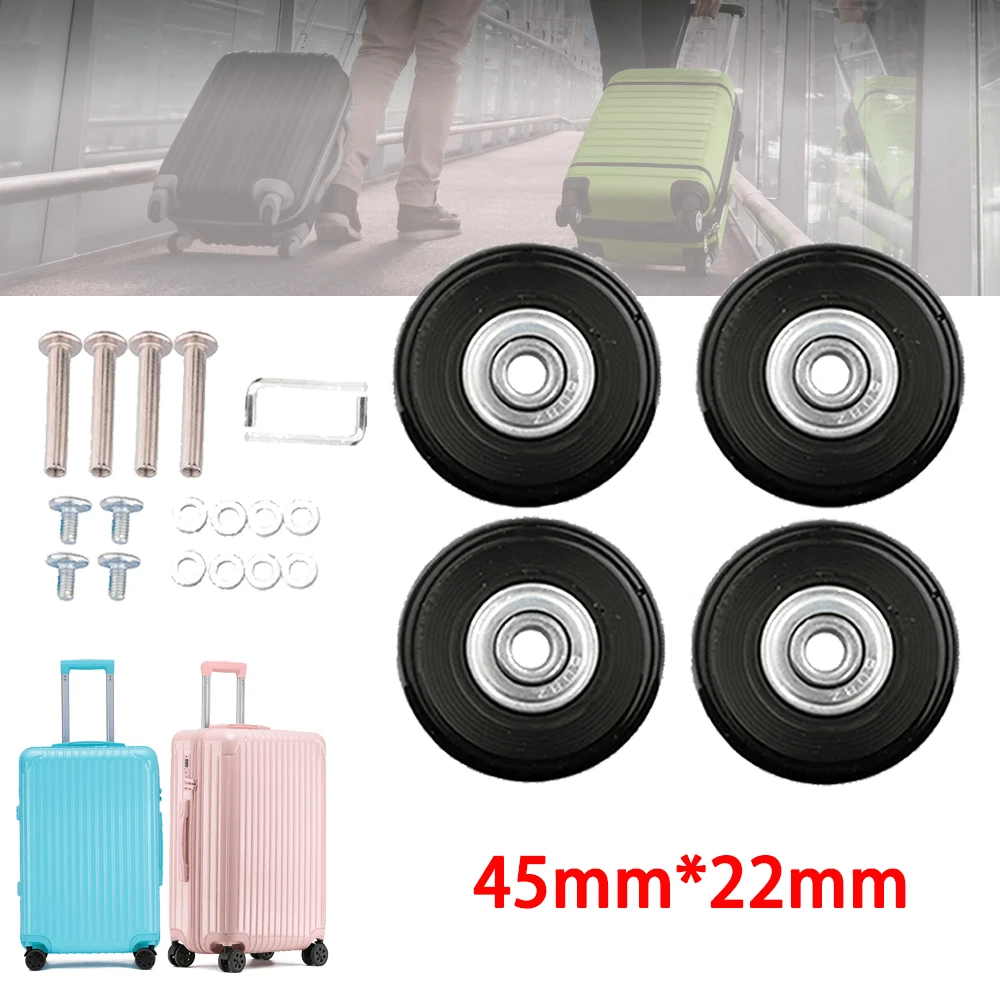 4pcs/Set Luggage Trolley Replacement Wheels, 45mm Diameter, 22mm ...