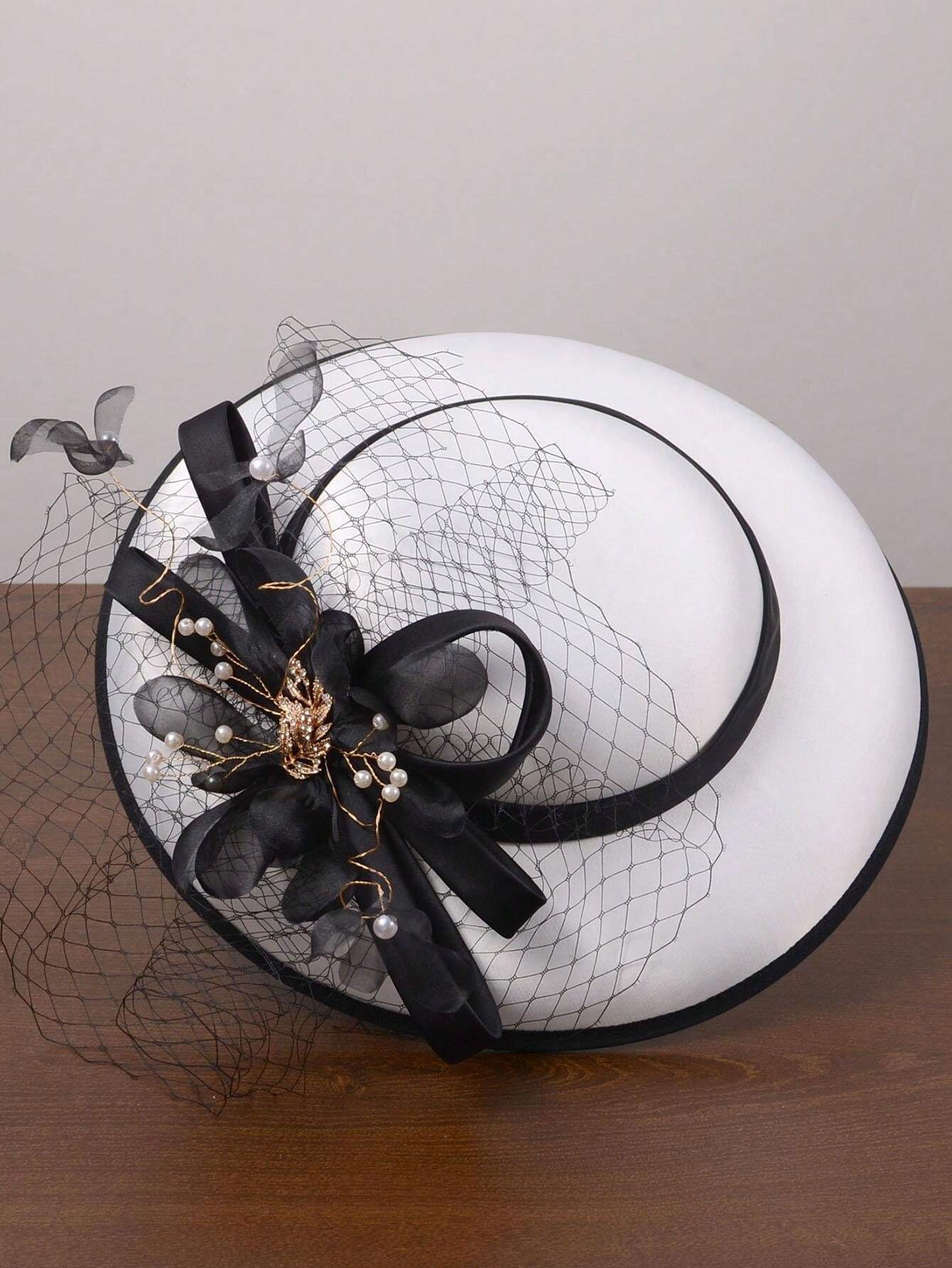 French Fashion Hat Bridal Fascinator Women British Style Hat Lady ...