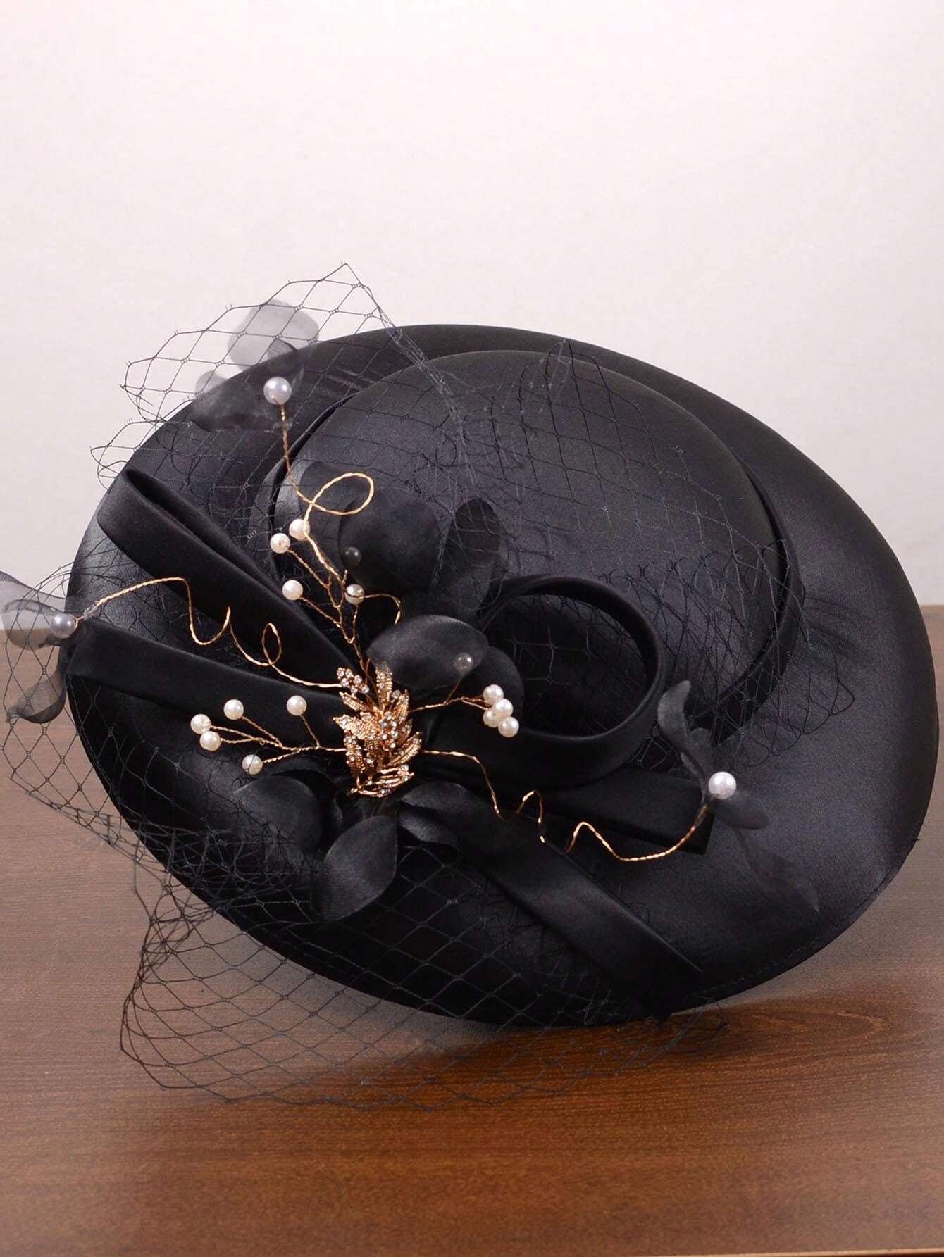 French Fashion Hat Bridal Fascinator Women British Style Hat Lady ...