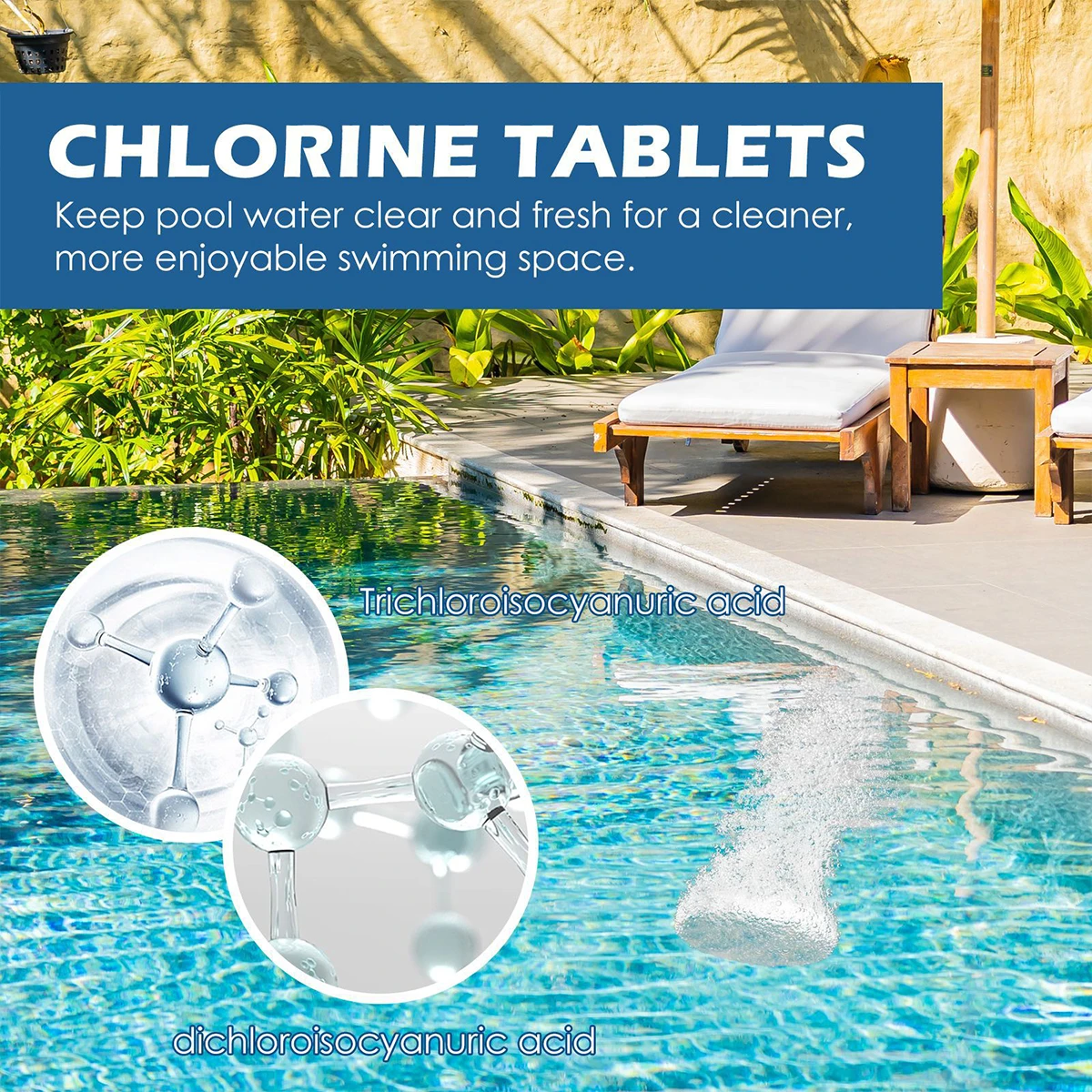 1pc, Pool Cleaning Tablets, Descaling Effervescent Tablets, Water ...