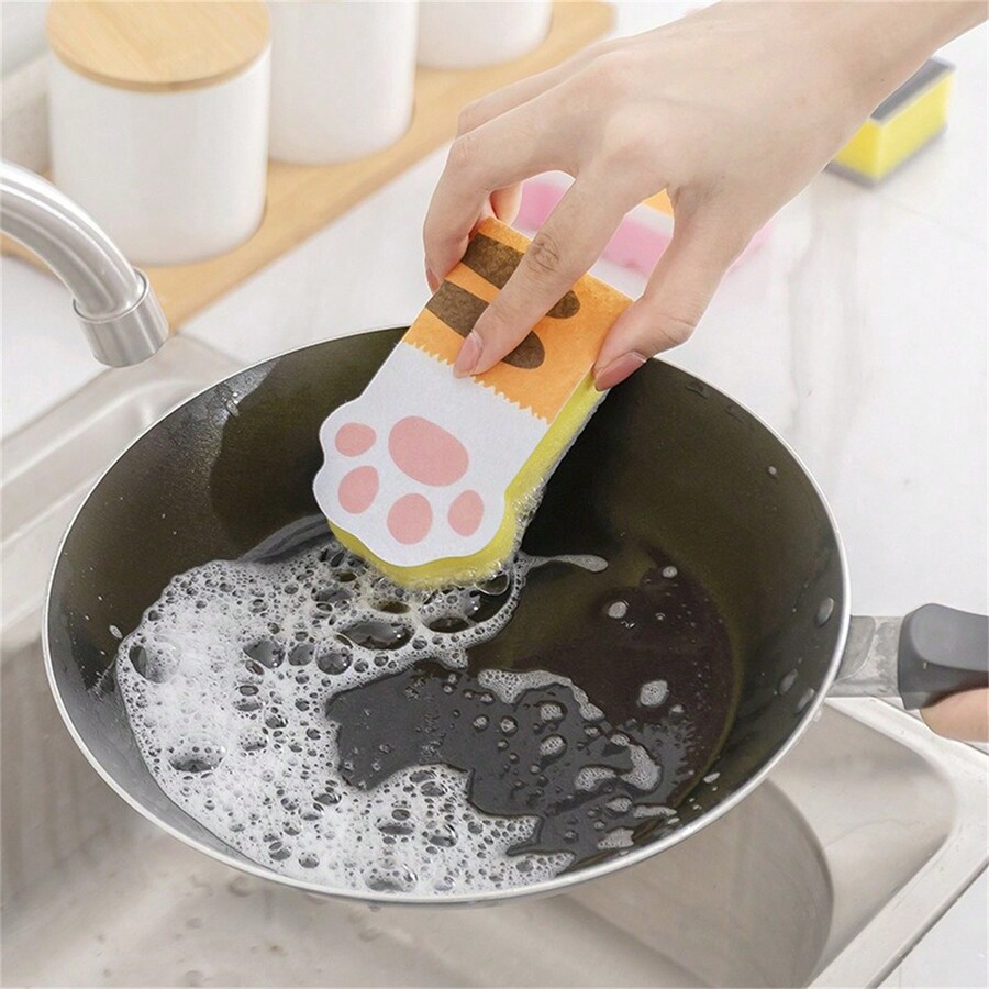 Cat Claw Cleaning Sponge Block Three Pack Household Kitchen Supplies ...