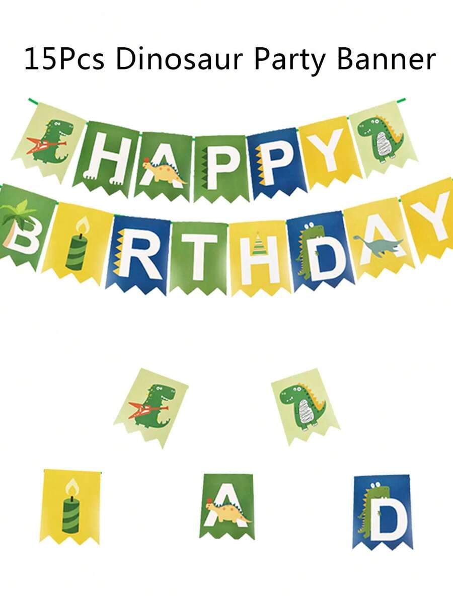 15 Pieces Dinosaur Theme Party Decoration,Dinosaur Party Banner ...