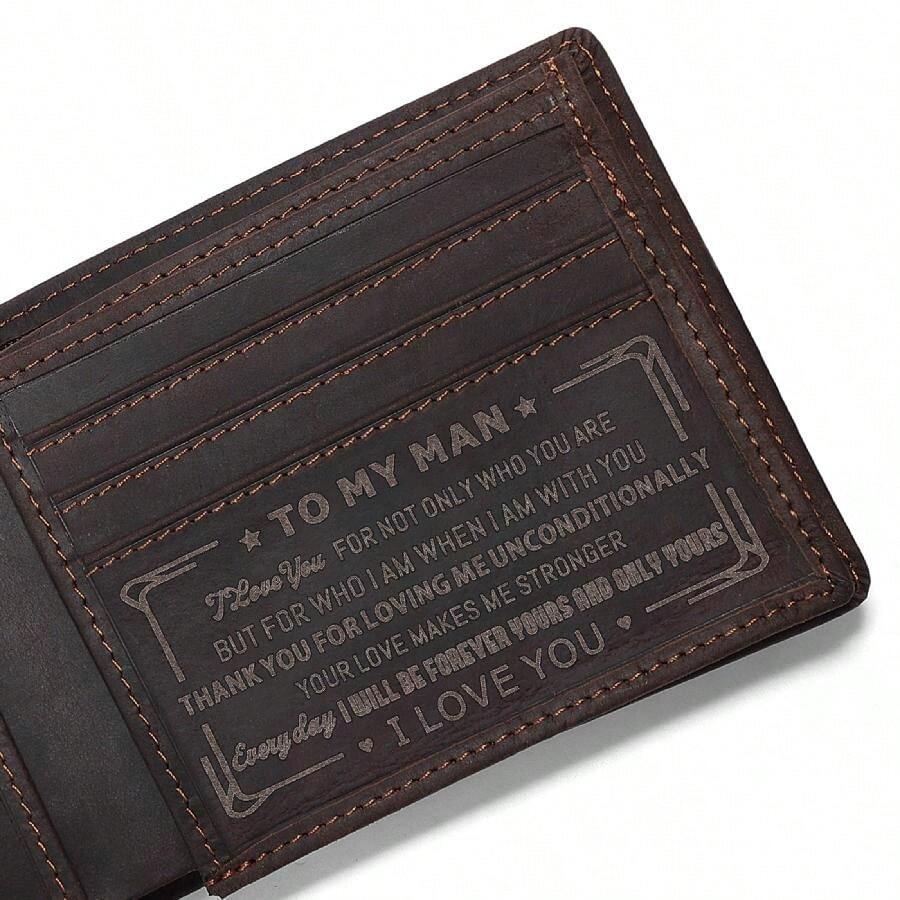Personalized Engraved Leather Wallet For Boyfriend Husband From Wife ...