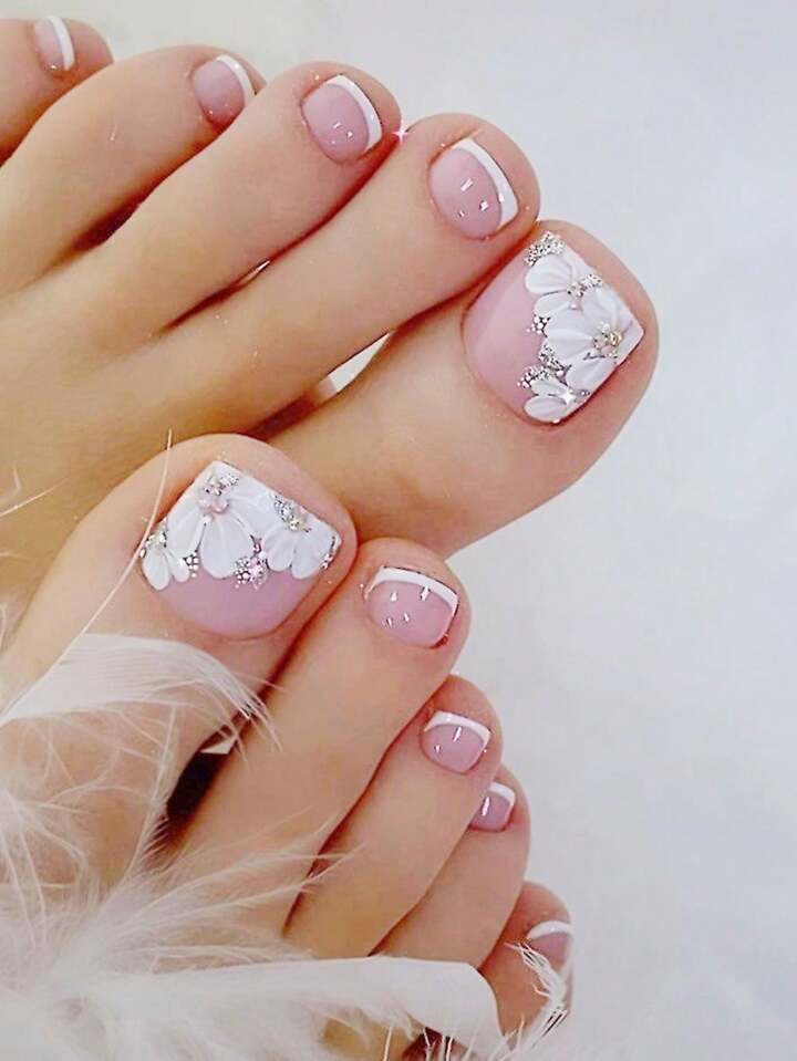Toe Nail Flower Designs