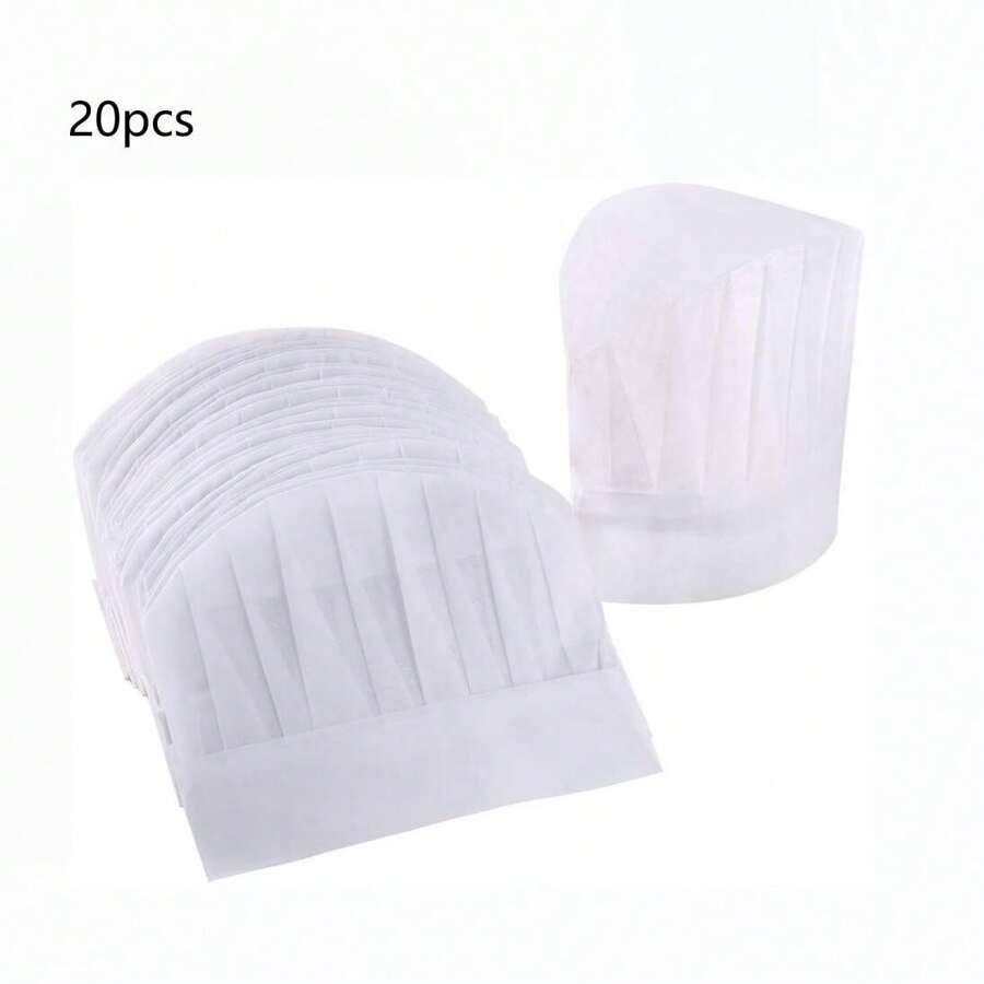 20 Pack Chef Hats For Kids, Adults - Bulk Adjustable Disposable Bakery ...