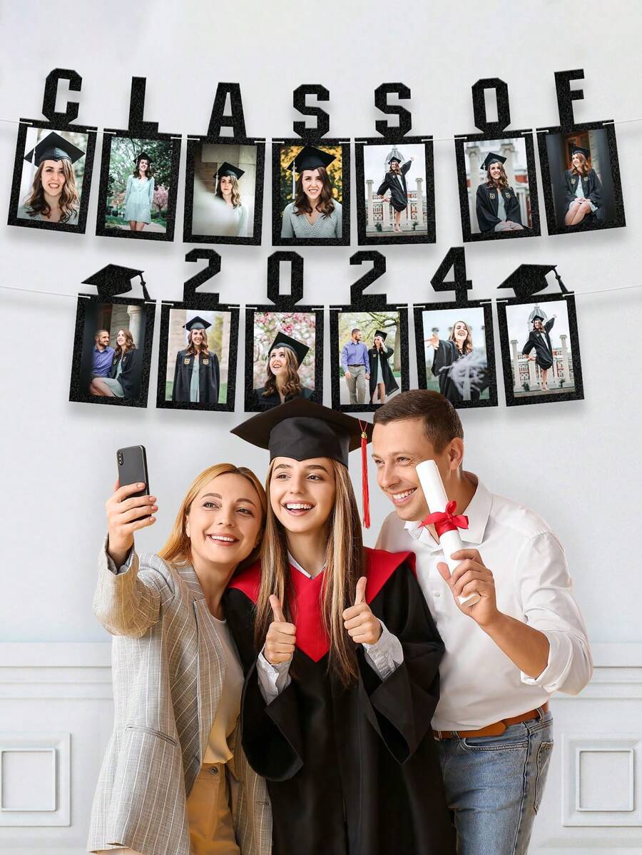 1 Set-2024 Graduation Photo Banner, 2024 Graduation Party Decoration ...