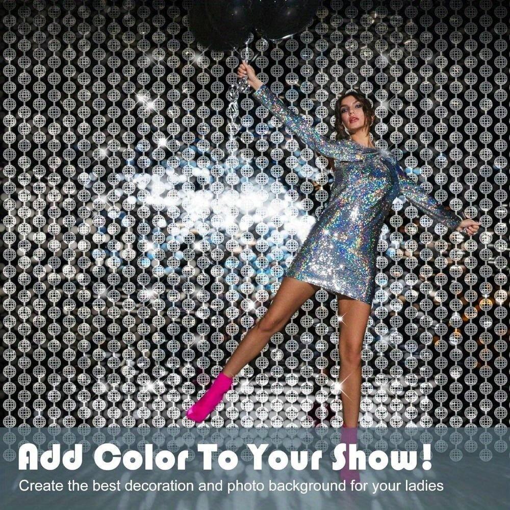 1 Stück, Disco Ball Folie 6,6 x 3,3 ft Laser Disco Bachelorette Party Dekorationen- Disco Ball ...