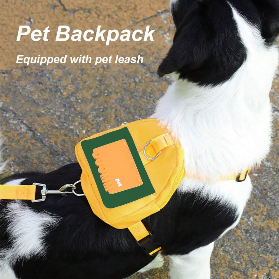 Dog Backpack Harness With Leash,Cute Pet Puppy Backpacks Bulid-In Dog ...