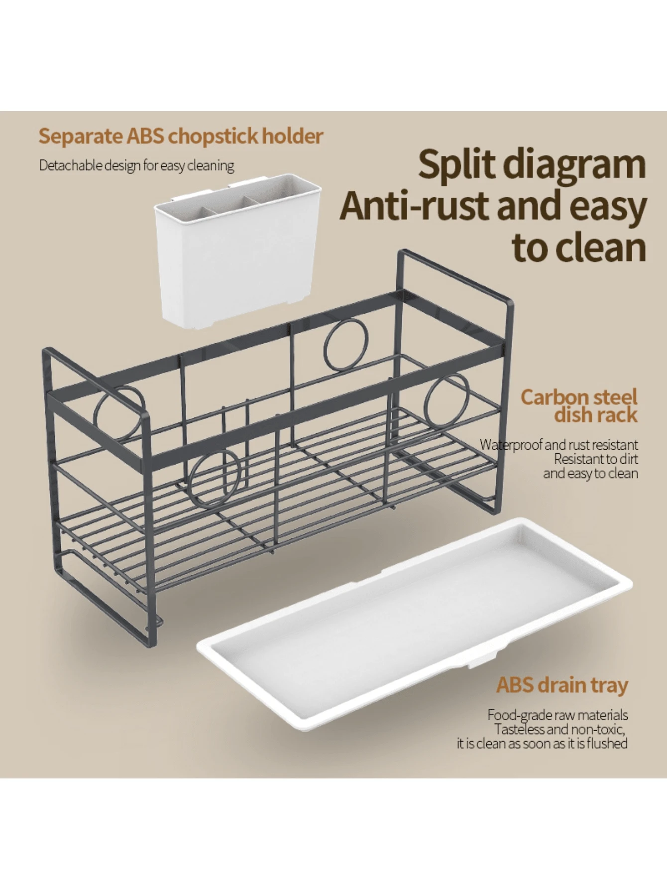 1pc Multifunctional Bowl And Dish Drain Rack For Draining And Storing ...