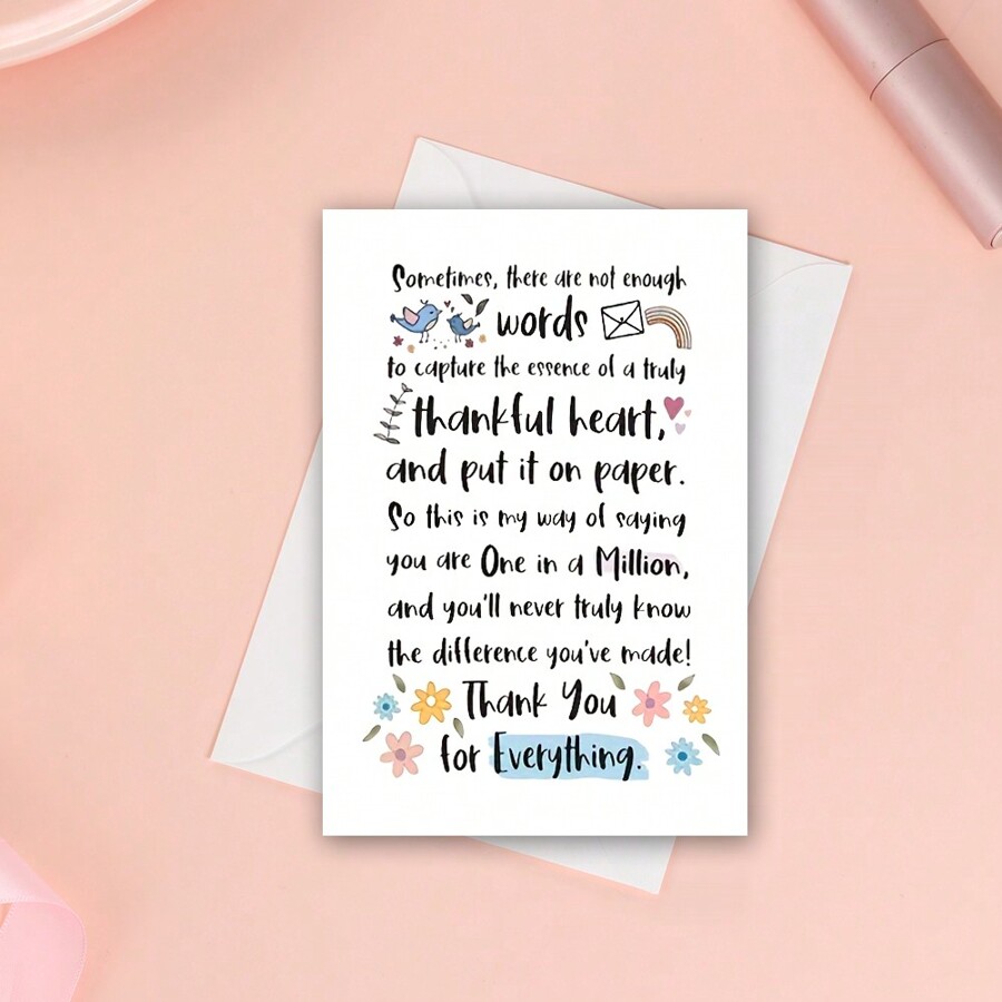 One In A Million, Thank You Card, Teacher Card, Thank You Friend, Thank ...
