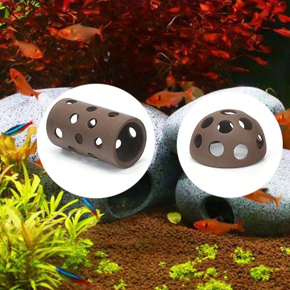 1pc Fish & Shrimp Half Sphere Hideout, Shelter Aquarium Landscape ...