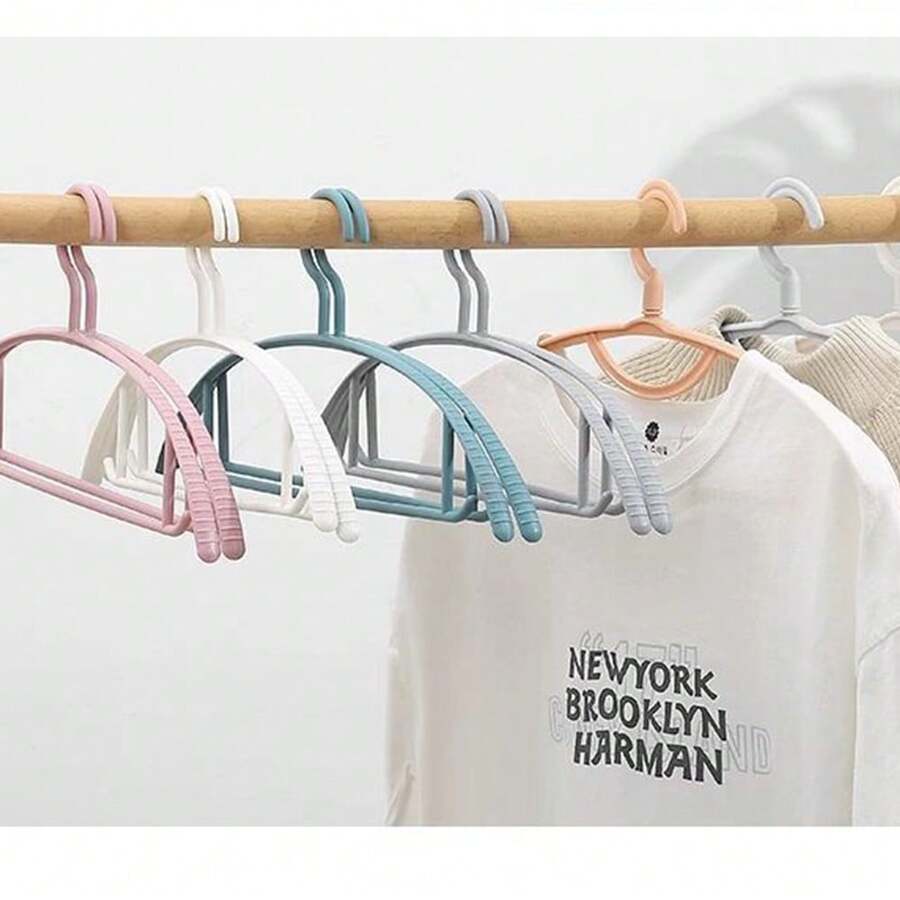 10pcs Non-Slip Traceless Plastic Hangers, Adult Size, Half Round Shape ...