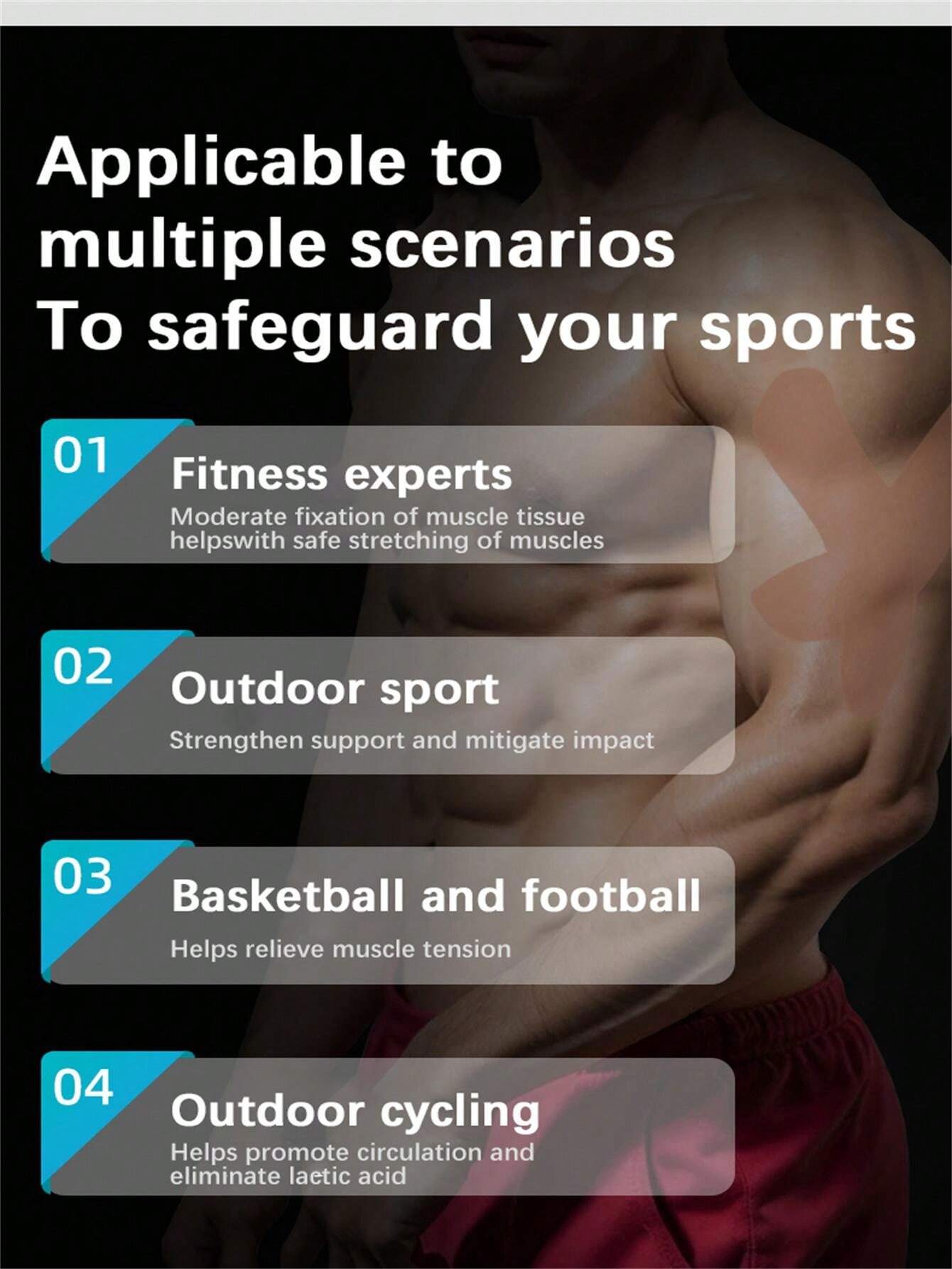 1 Roll Elastic Sports Kinesiology Tape Muscle Sticker, Physiological ...