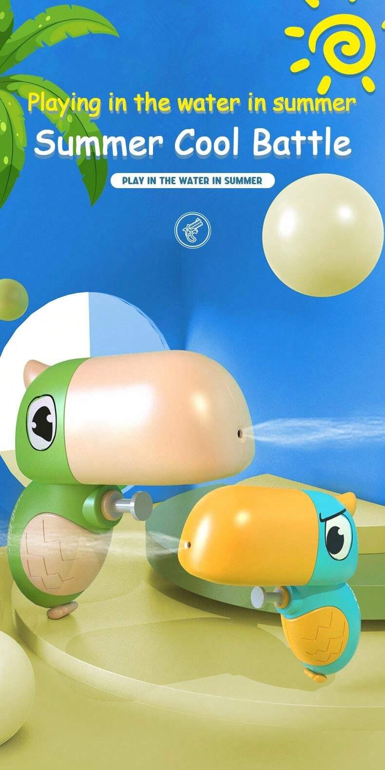 1pc Angry Bird Water Gun, Children Toy Water Sprayer For Kids Bathing ...