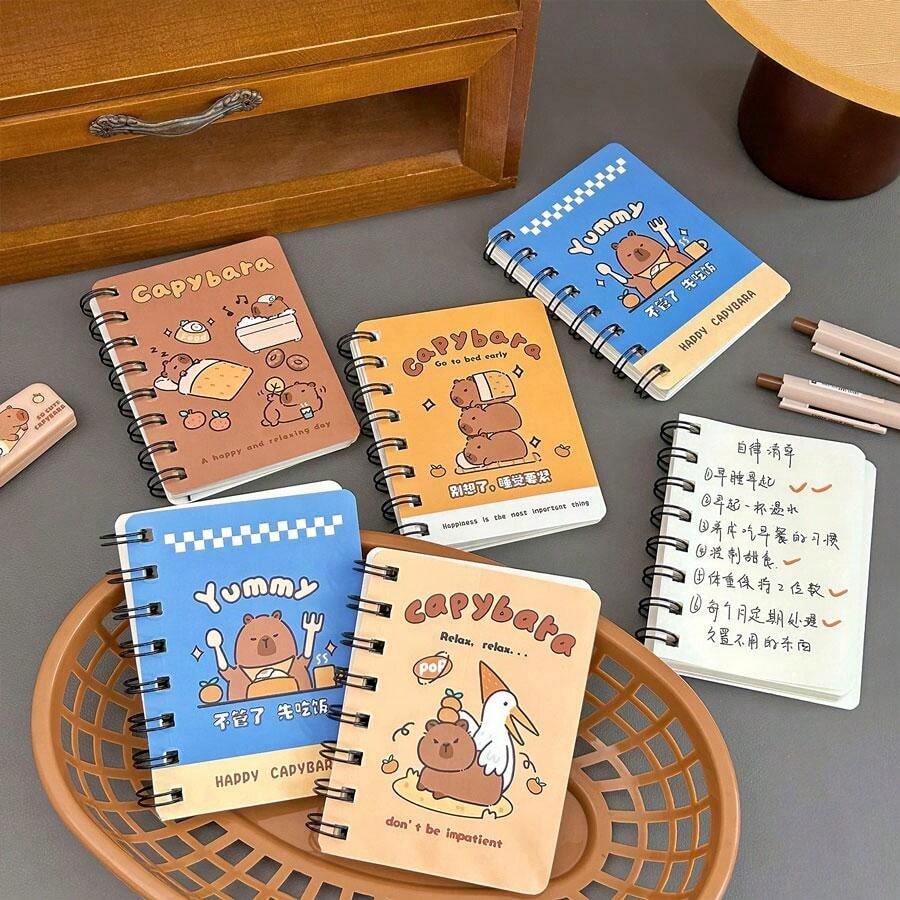 Capybara Coil Notebook, Cute Water Tusk Notebook, Cartoon River Dolphin ...