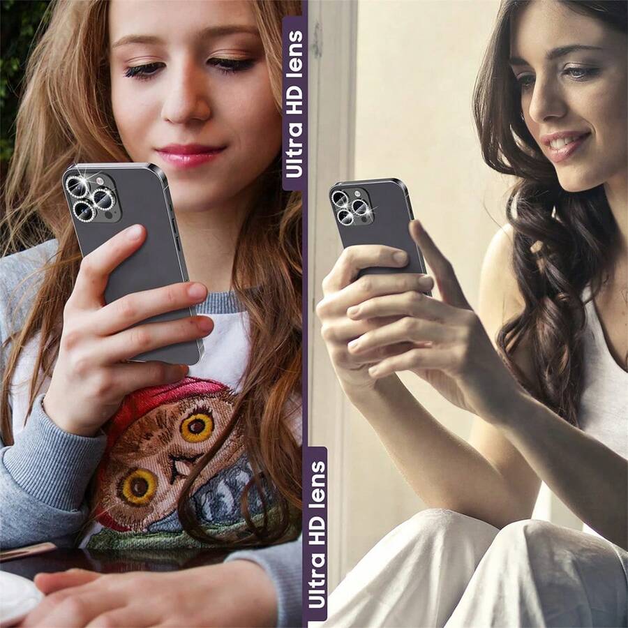 [Diamentowa czerń] [3 szt.] Kompatybilny z iPhonem 13 Pro Max 15Pro 14Pro 12Pro 11Pro Flash ...