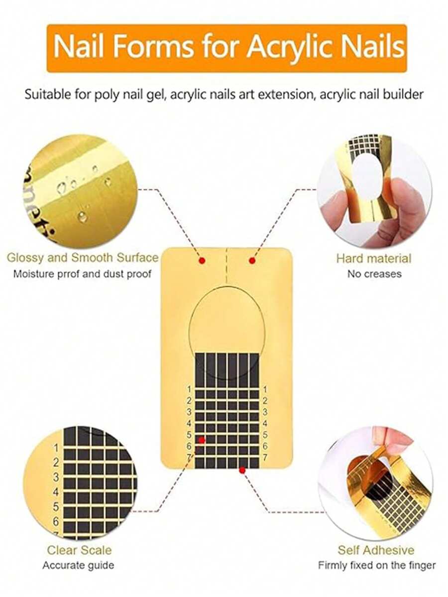 Formas de Unhas para Unhas de Acrílico, 20-500PCS Formas de Unhas para ...