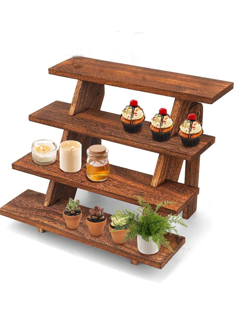 1 Stück hölzerner Display-Sockel, 3/4/5 Ebenen Ohrring- und Ring ...