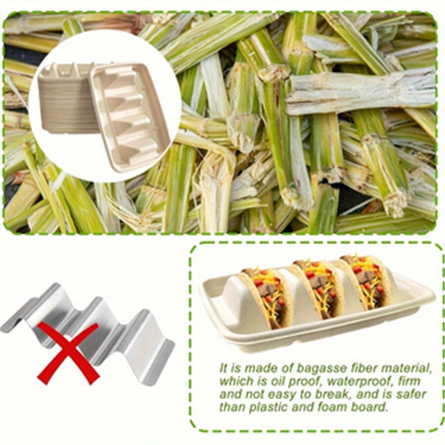 10/50 Pcs Disposable Taco Holder Taco Box Taco Packing Box, Premium ...