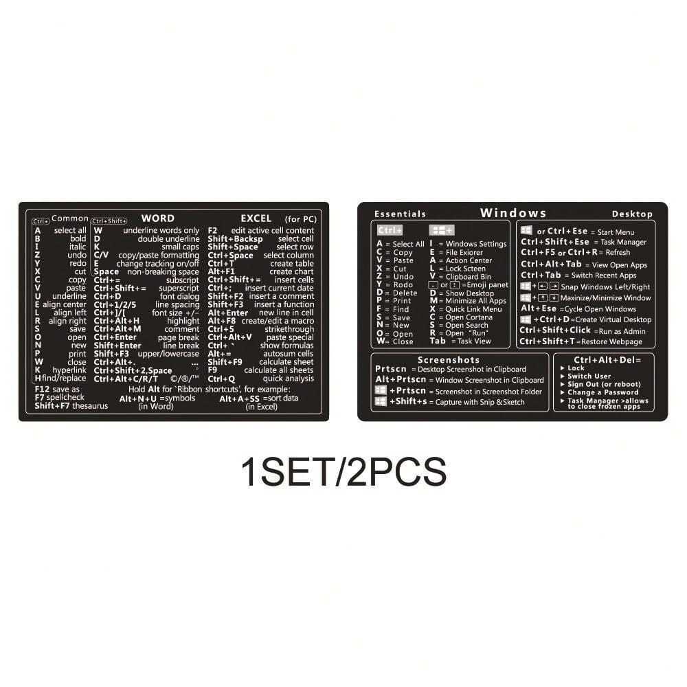 Windows/Word Shortcut Key Sticker Set For Decorating Laptop And ...