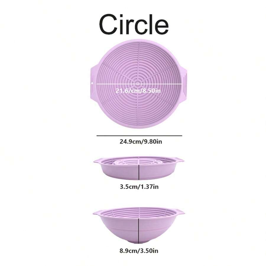 1Pc Bread Proofing Basket Silicone Circle Dough Proofing Box Foldable ...