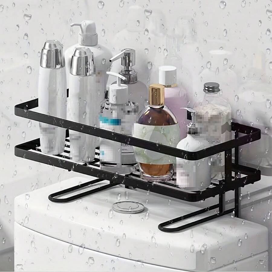 1pc Wrought Iron Bathroom Storage Rack, Wall Hanging Shower Gel Storage ...