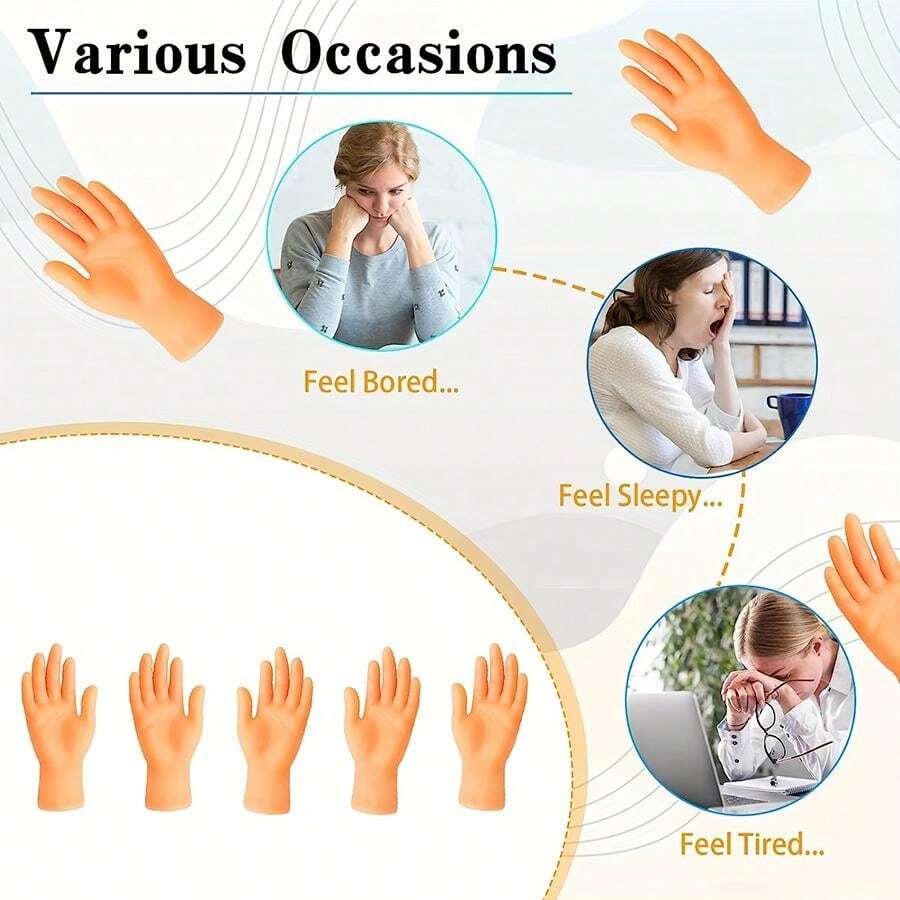 10 Packs Realistic Tiny Finger Hands - Mini Hand Finger Puppets For ...