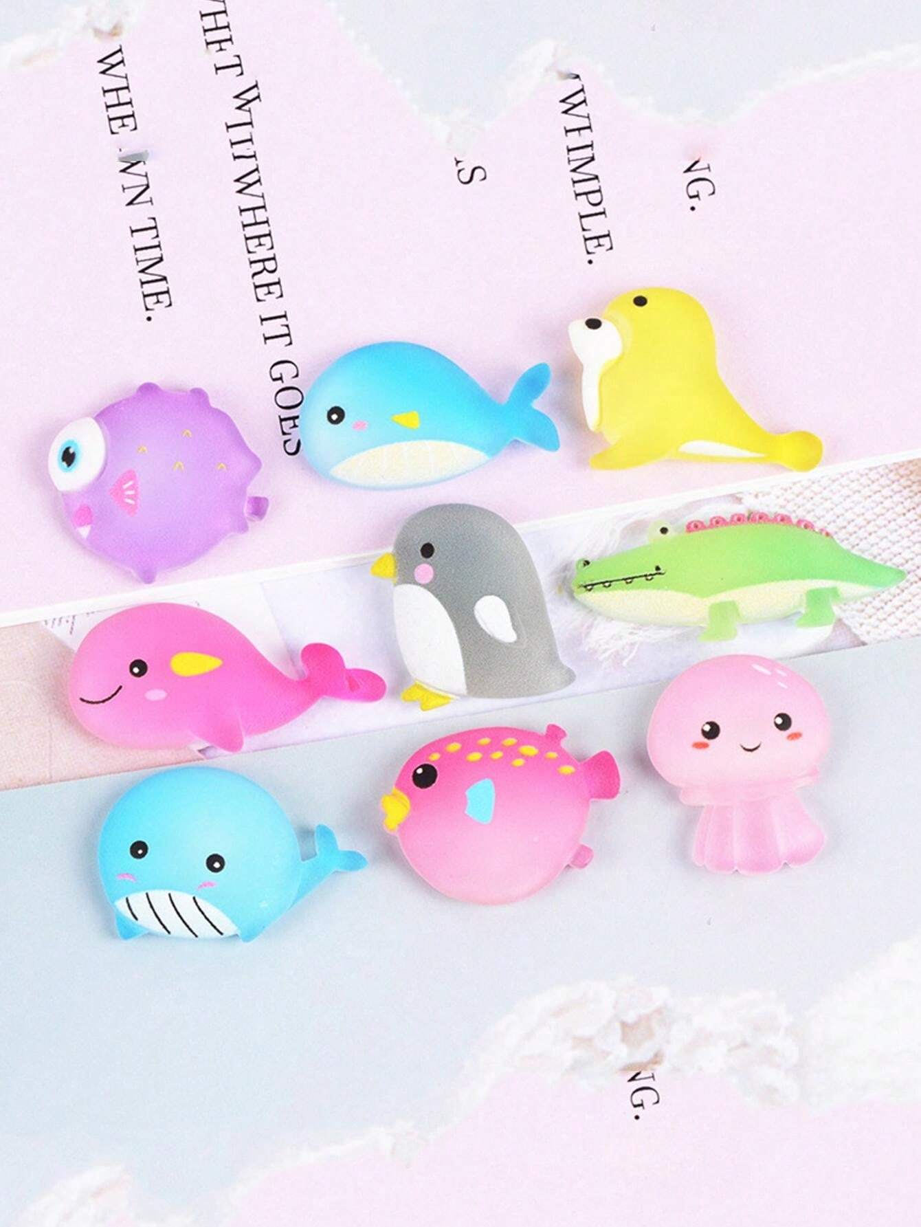 9pcs Resin Ocean Style Fridge Magnets Set, With Magnetic Absorption ...