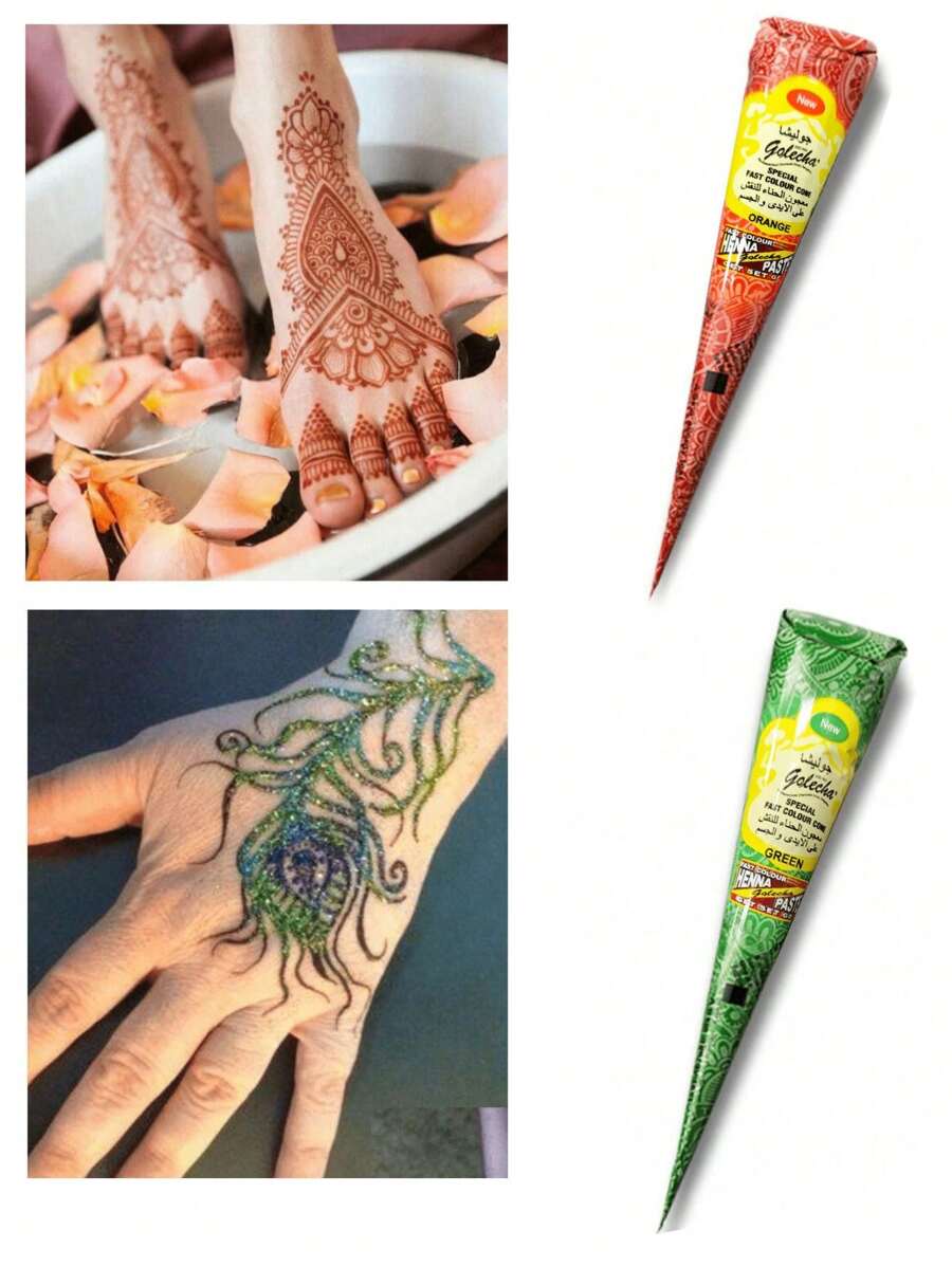 1 PC Henna Tattoo Cream, 25g Semi-Permanent Waterproof, Semi-Permanent ...