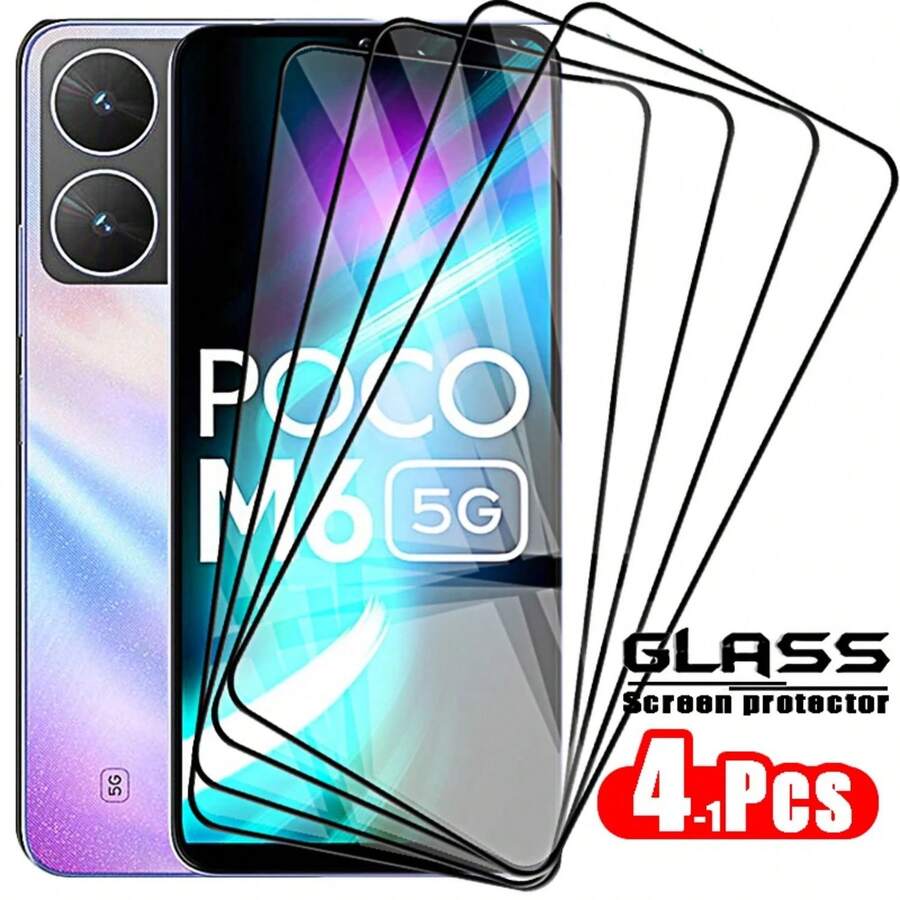 4PCS Tempered Glass On Compatible With Xiaomi Poko Poxo Little M6 Pro ...