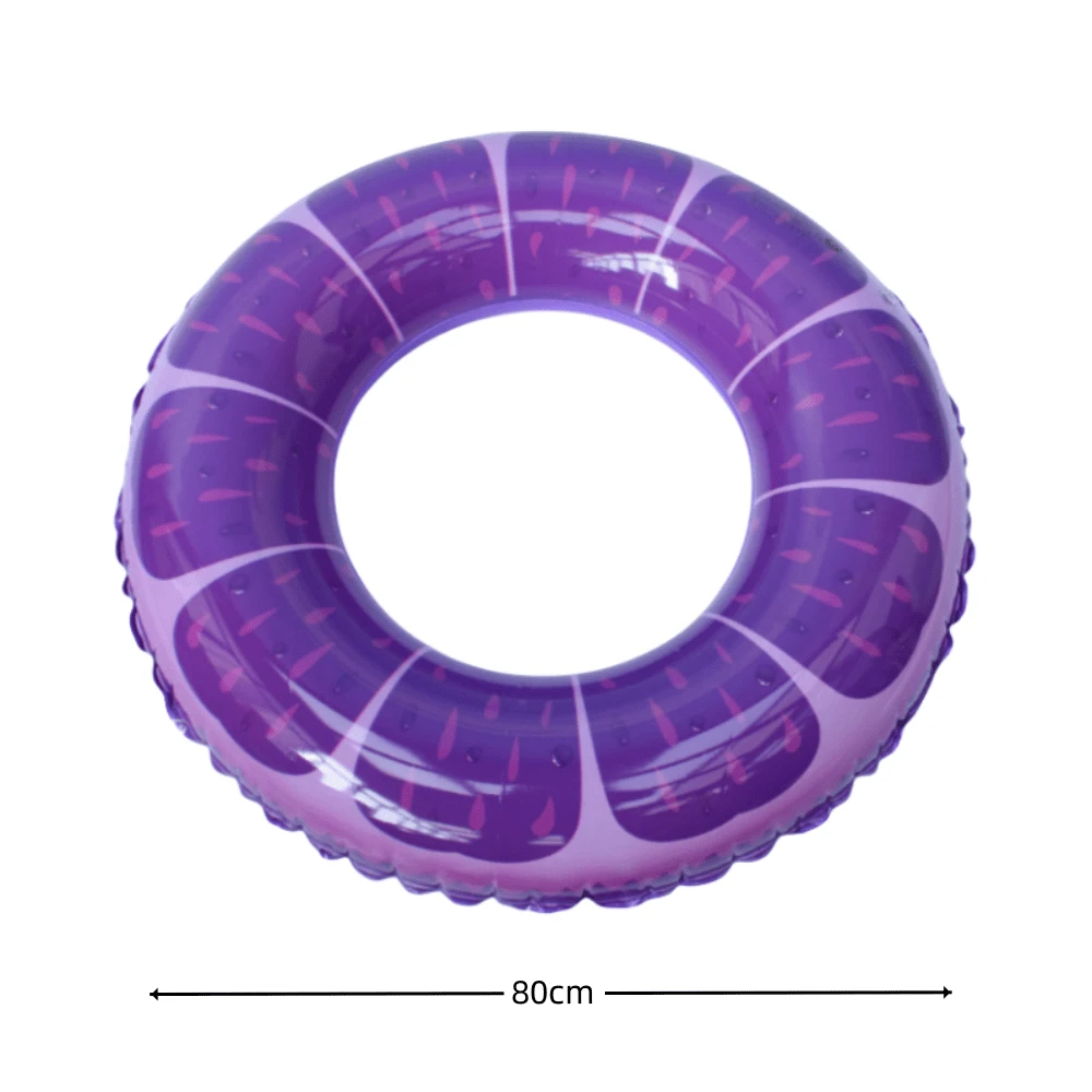 31.4-Inch Inflatable Fruit Swimming Ring Purple PVC Pool Party Floating ...