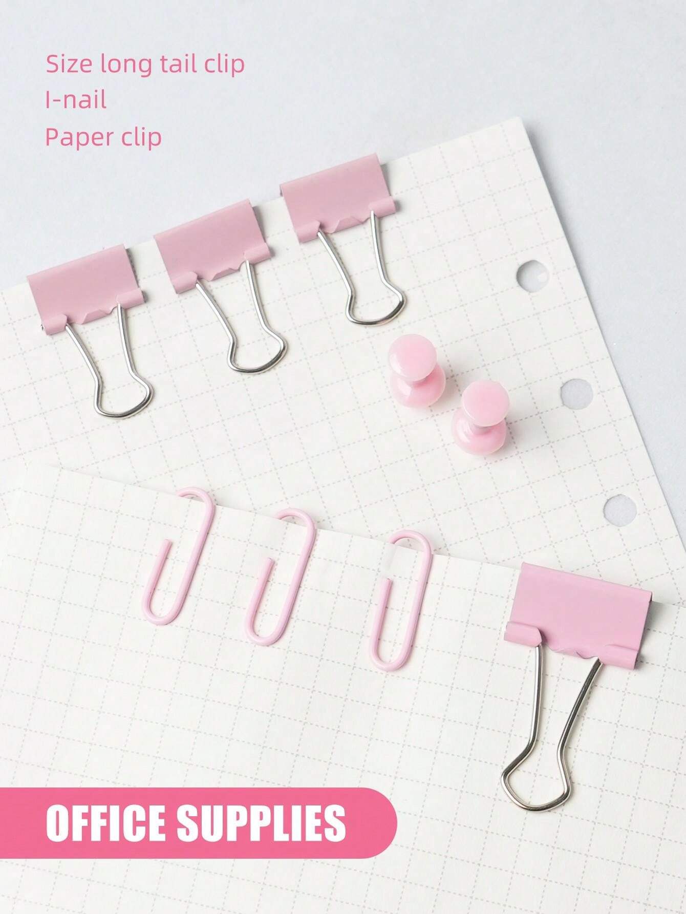 1 Set Of Pink Binding Set, 1 Stapler, 1 Box Of Staples, 1 Box Of High ...