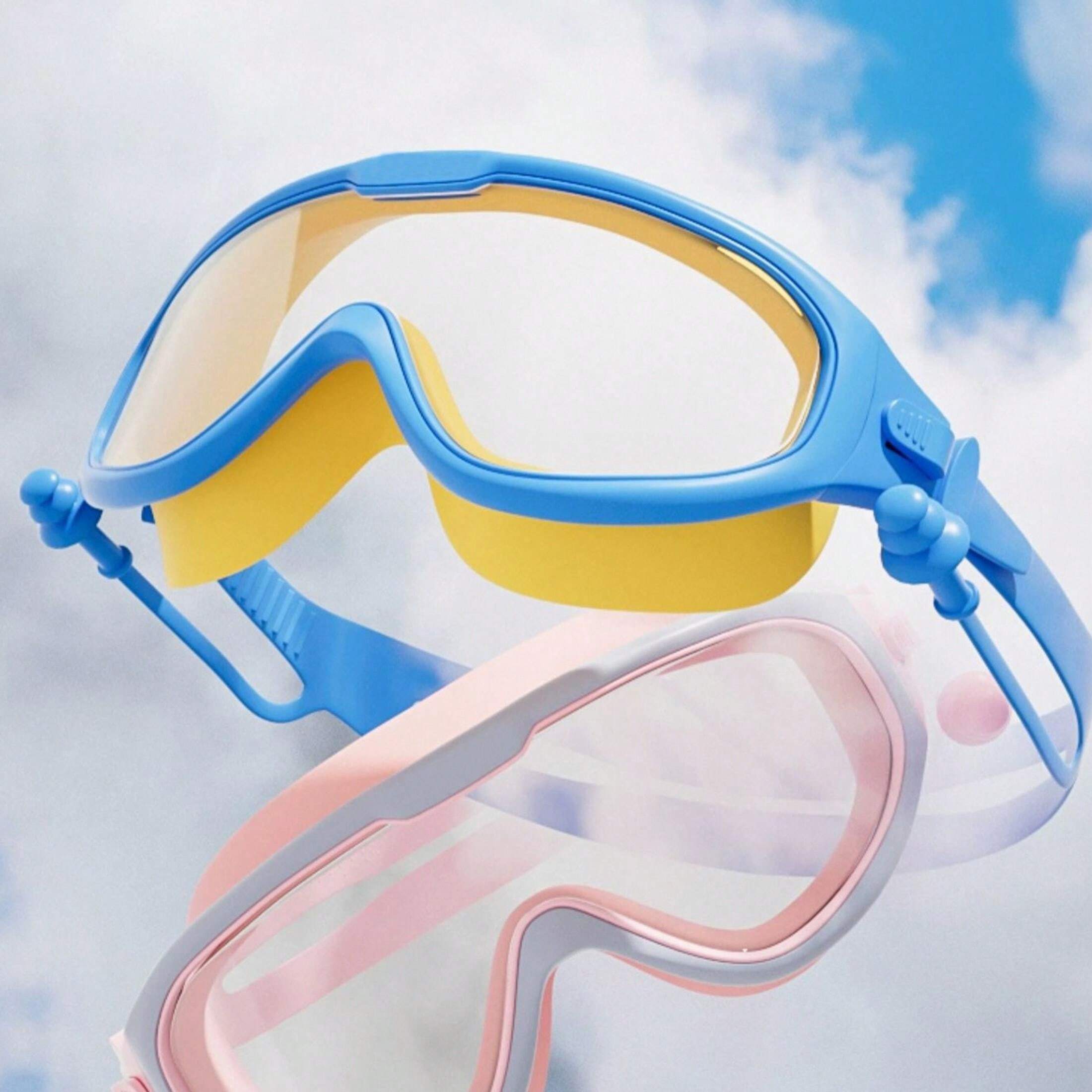 4pcs/Set Children Swimming Set (Goggles, Swim Cap, Nose Clip, Ear Plugs ...