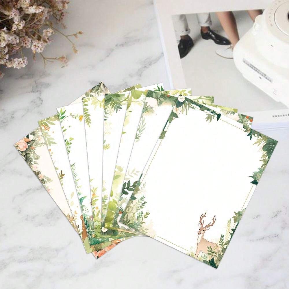 Conjunto de papel de cartas temático animal con diseño de borde, 40 ...