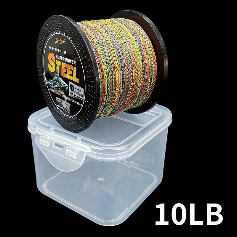 500yds/457m Multi-Color 4 Strands PE Braided Fishing Line With Speckles ...