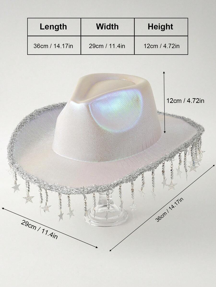 1pc Unisex Gradient Color Shiny Hat With Star-Shaped Tassel, Adjustable ...