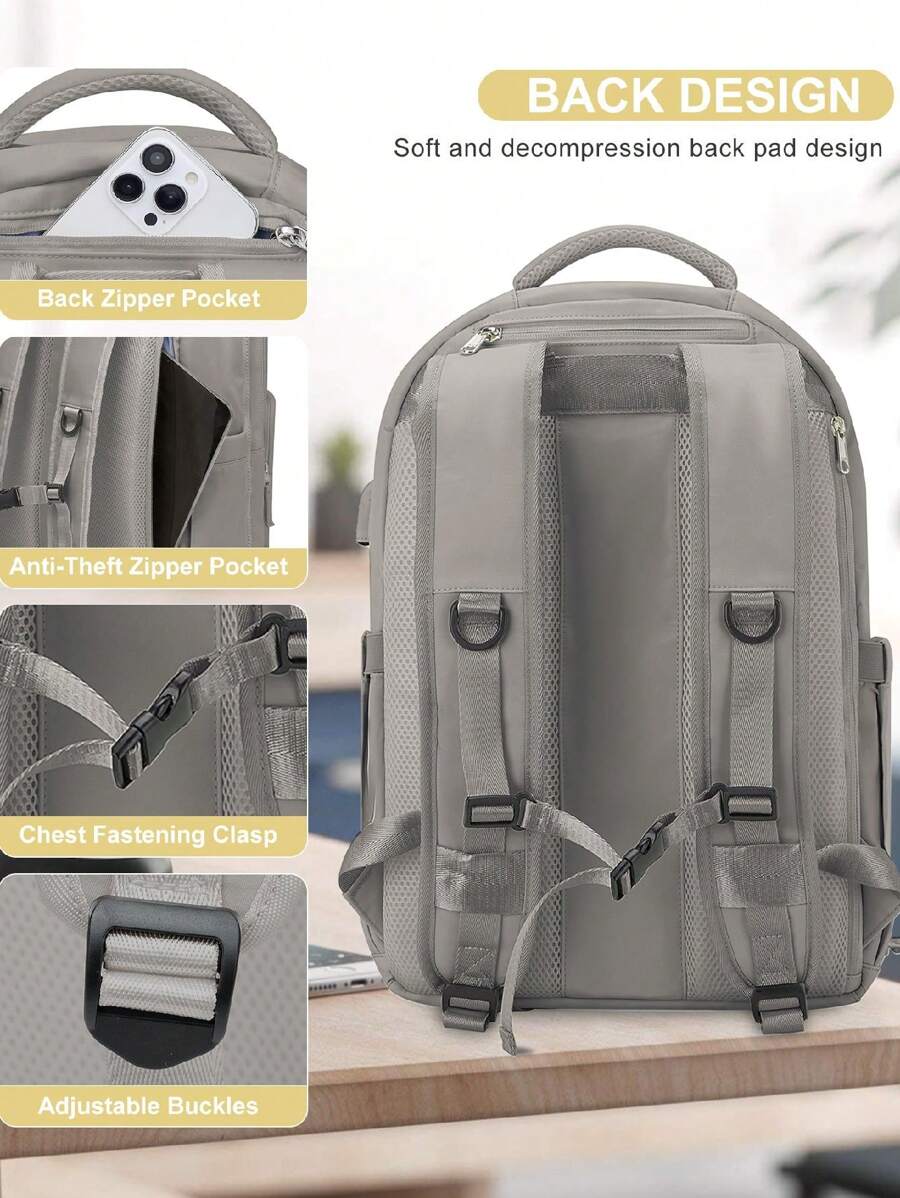 Laptop Backpack, Business Travel Backpack With USB Charging Slit For ...