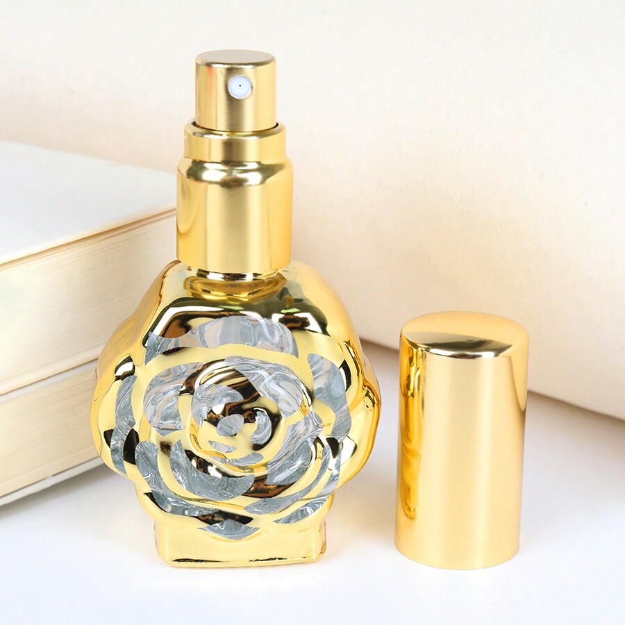 Elegant Style Portable 10ML Mini Golden Rose Glass Perfume Bottle With ...