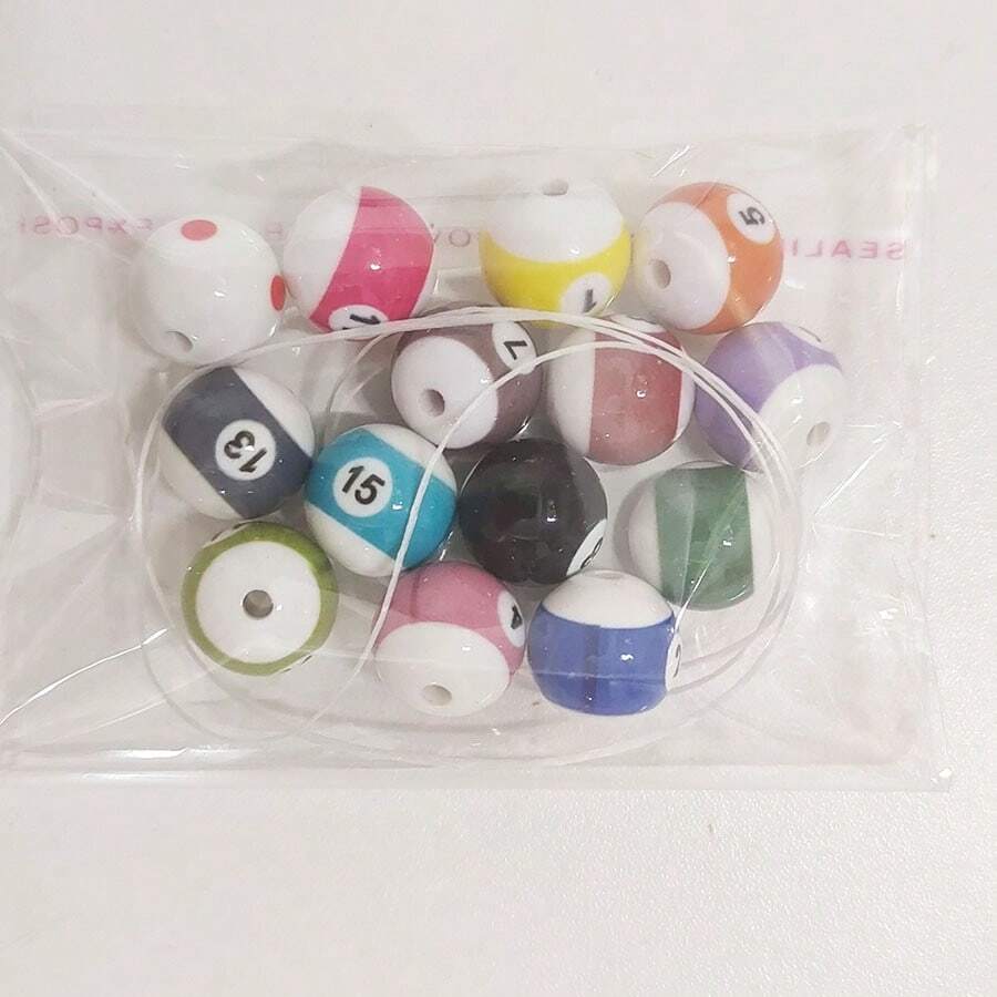 Random Mixed Numbers 12/14/16pcs 16mm Acrylic Billiard Ball Beads ...