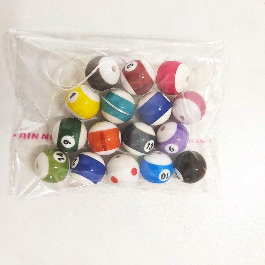 Random Mixed Numbers 12/14/16pcs 16mm Acrylic Billiard Ball Beads ...