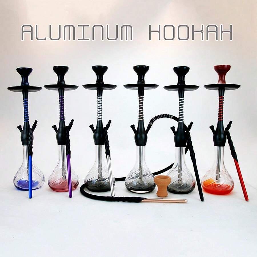 1pc 22-Inch Classic Dual-Color Single-Stem Medium Hookah With Matching Silicone Hose, Made Of ...
